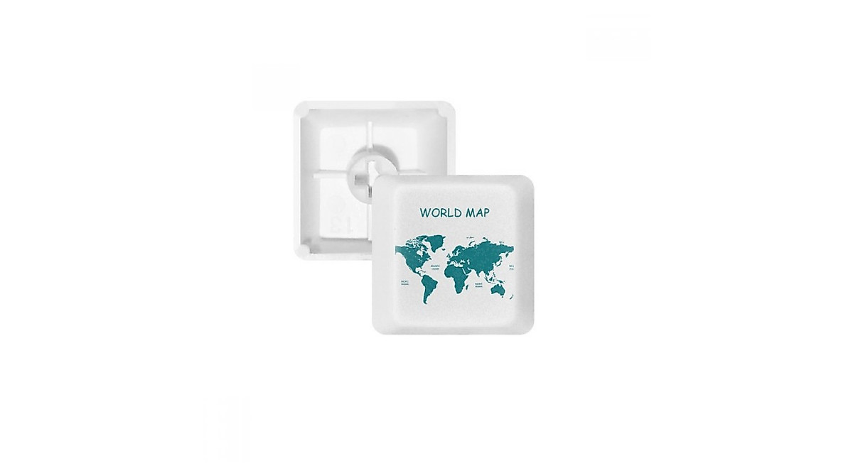World Map Continent Distribution Outline Keycap Mechanical Keyboard PBT ...