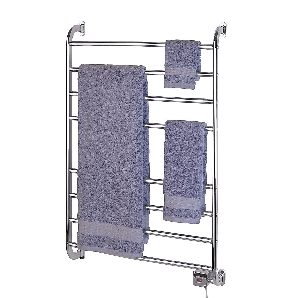 Warmrails Kensington Towel Warmer - Wall Mounted Towel Warmer Rack for Drying Towels and Garments - 39.5-Inch Chrome Finish Frame - Model HSKC