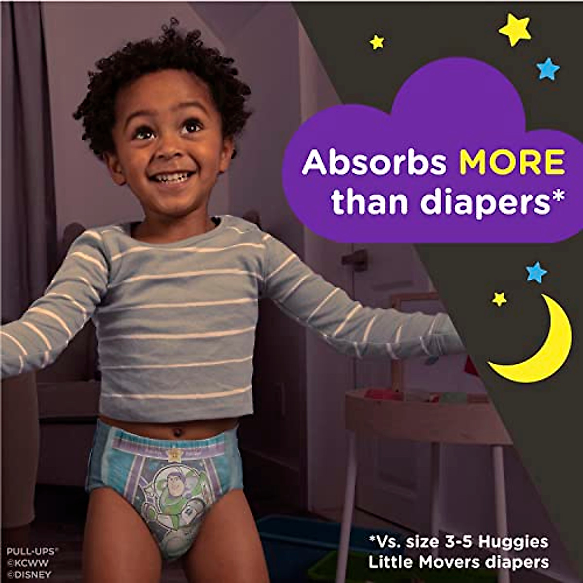 Pull-Ups Boys' Nighttime Potty Training Pants, Training Underwear, 3T-4T (32-40 lbs), 60 Ct