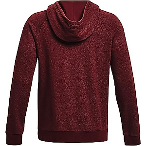 Under Armour Mens Rival Fleece 1/2 Zip Hoodie, (690) Chestnut Red Light Heather / / Onyx White, X-Large