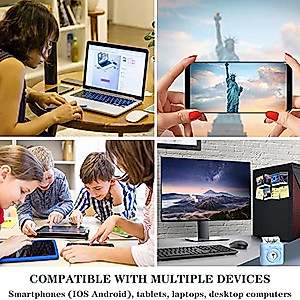 Mini Photo Printer for Phone, Portable Thermal Printer, Pocket Bluetooth Printer, Black& White Printer for Home Office Students Scrapbook- Purple