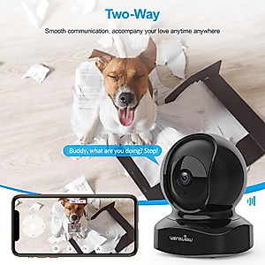 wansview Wireless Security Camera, IP Camera 1080P HD, WiFi Home Indoor Camera for Baby/Pet/Nanny, 2 Way Audio Night Vision, Works with Alexa, with TF Card Slot and Cloud