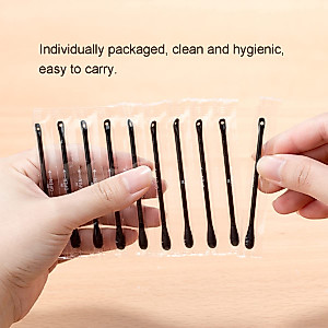 ALIOBC Disposable Cotton Swabs Stick,160 Pcs Multi Use Black Double-Headed Acne Squeezing Professional Ear Pick for Blackhead or Whitehead Nasal Gunk Removerand Clean Skin Pores