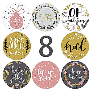 500PCS Merry Christmas Stickers Holiday Stickers Labels Roll 1.5 Inch Round Adhesive Xmas Decorative Sealing Stickers for Cards Gift Envelopes Boxes