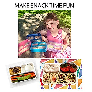 Snack Container - Small Bento Lunch Box for Kids Girls Boys Toddlers | MINI Leak-proof Boxes, Baby Bentobox for Daycare, Portion Containers, BPA-Free Pink and Blue Set of 2