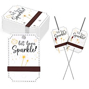 VGOODALL 80PCS Wedding Send-Off Tags, Wedding Ceremony Tags Rustic Gift Tags for Wedding Ceremony Grand Exit Anniversary Graduation (White)