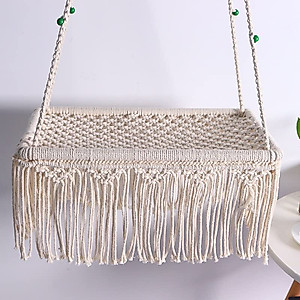 WODMB Cats Hanging Bed Cotton Pet Nest Cat Dog Hammock Thread Toy Swing Bohemian Wall Hanging (Color : A, Size : One Size)