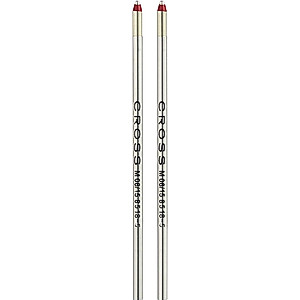 Cross Mini Ballpoint Pen Refill - Red Medium - Dual Pack, Medium Red (8518-5)