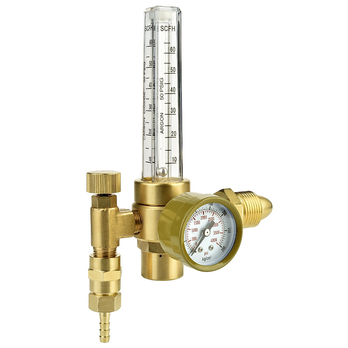 Argon CO2 Regulator - Welding Gas Flowmeter For TIG MIG - Brass Construction Flow Meter For Argon and CO2 Welder Tanks CGA580