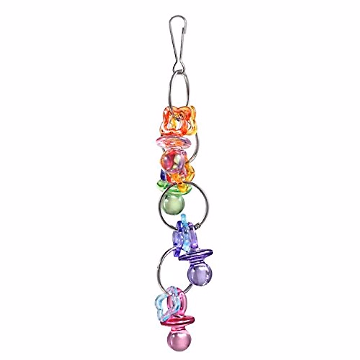 Hypeety Acrylic Parrot Chew Swing Bird Toys for Macaw Parakeet Finch Cockatiel Conure Greys Budgies Bird Cage Toy Hanging Birds Rope Toys