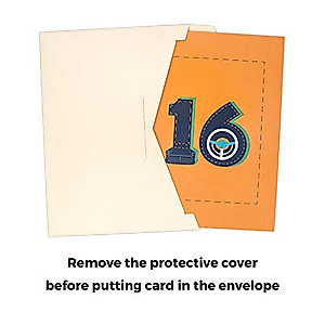 Ribbli 16 Birthday Handmade 3D Pop Up Card,Greeting Card,Car Card,16th Birthday Card,For Birthday Card,Anniversary Card,16 Year Old Card,with Envelope