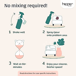 Hepper Advanced Bio-Enzyme Pet Stain & Odor Eliminator Spray - Smell, Stain & Urine Remover for Cats, Dogs & Other Animals - 32oz Spray Safe for the Home - For Use on Couches, Carpets, Litter Boxes, Beds, etc.