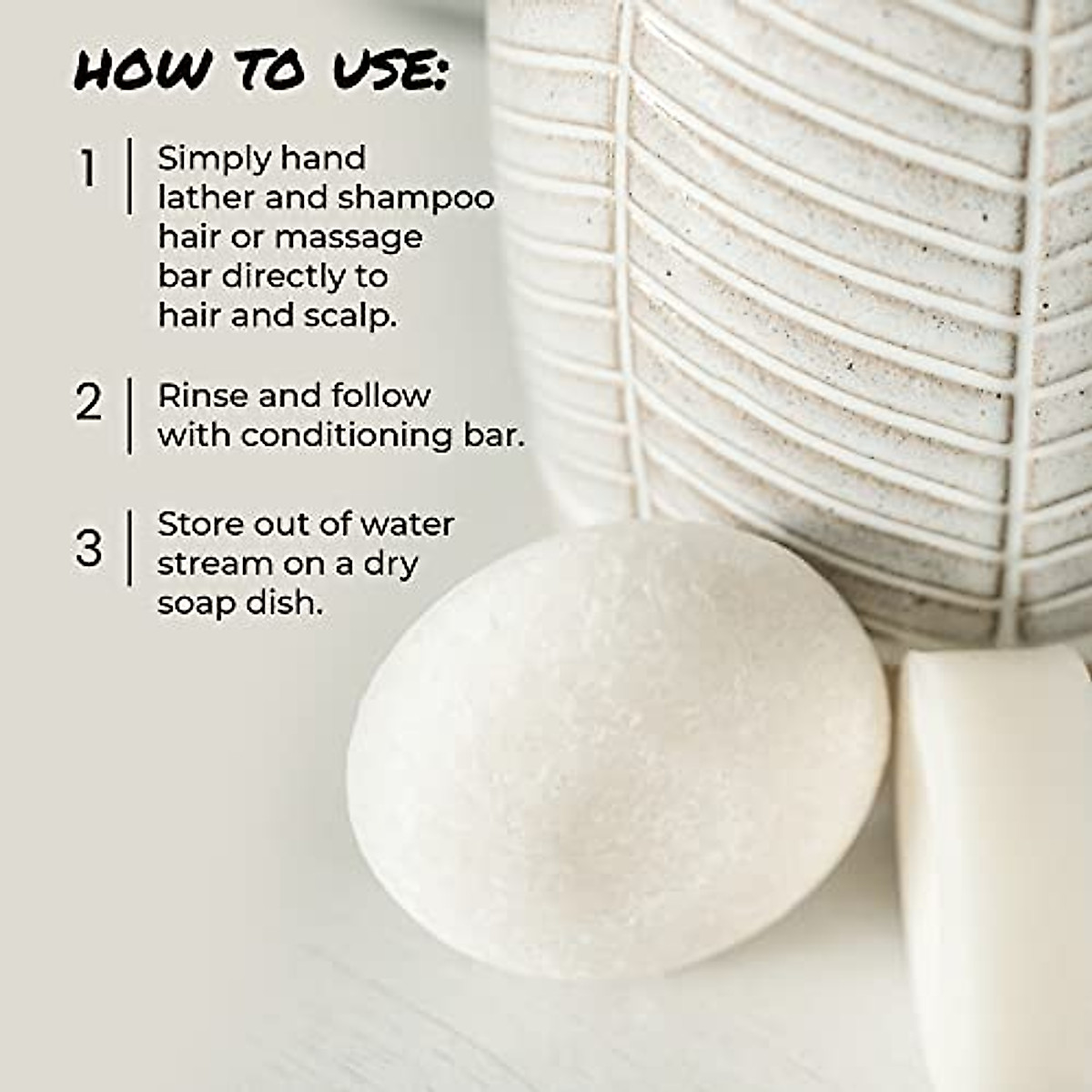 Suds & Co. Solid Shampoo Bar, Zero Waste Shampoo, Natural Shampoo Bar Soap, Sustainable, Eco-Friendly Hair Care - Peppermint, 3.0 Ounce