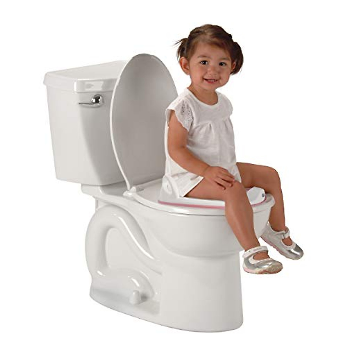 HEETA Potty Training Seat for Boys Girls Kids Toddler, Non Slip Potty Training Toilet with Handle, Easy Clean (Pink)