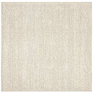 Safavieh Natura Collection Area Rug - 8' Square, Ivory, Handmade Wool, Ideal for High Traffic Areas in Living Room, Bedroom (NAT620A)