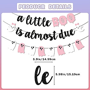 A little Boo Is Almost Due Banner Halloween Little Boo Baby Shower Banner for Halloween Girl Baby Shower Pink Black Girl Halloween Party Decorations