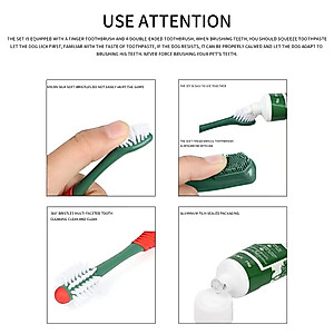windhunt A Series of Sets for Pets Tooth Protecting and Cleaning. Including Toothpaste,Toothbrush and Fingerbrush.Preventing Tartar Buildup and Plaque.Beef Flavor.(Large)