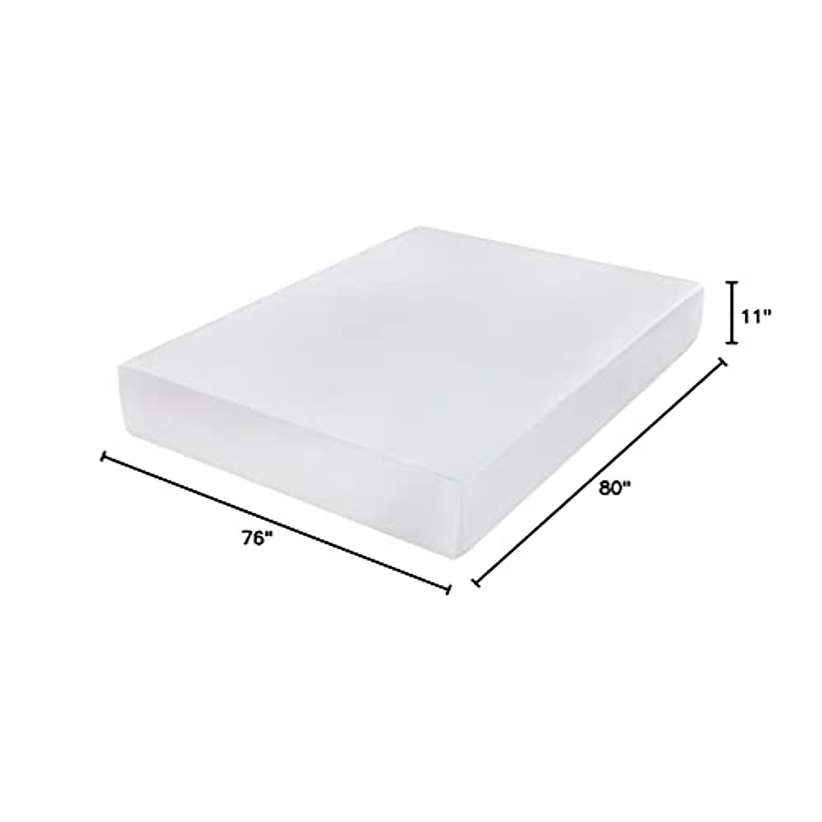 PrimaSleep 11 Inch Dura Gel Deluxe Comfort Memory Foam Mattress, King, White