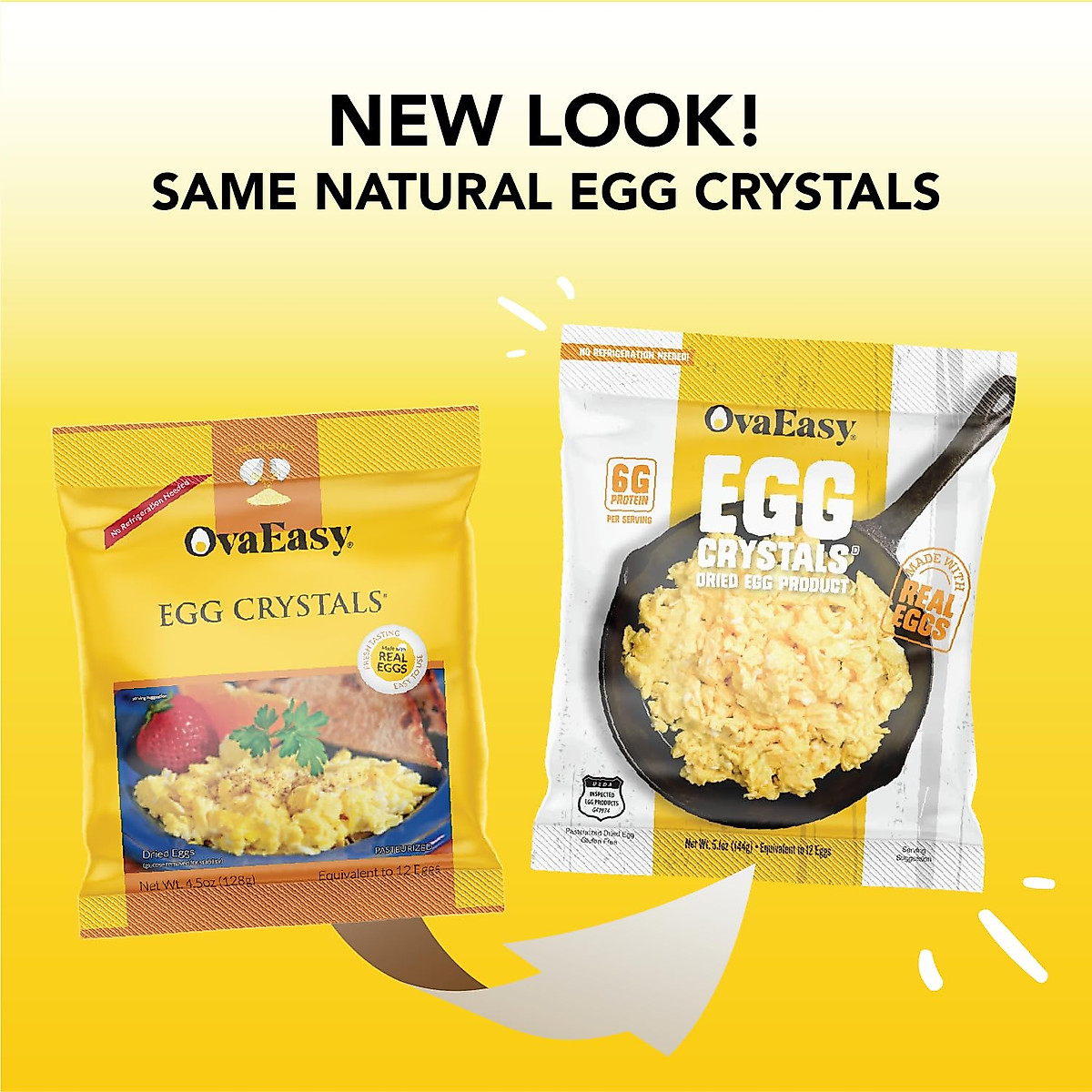 Ova Easy Dehydrated Egg Crystals, 5.1oz Bag, 12 packs