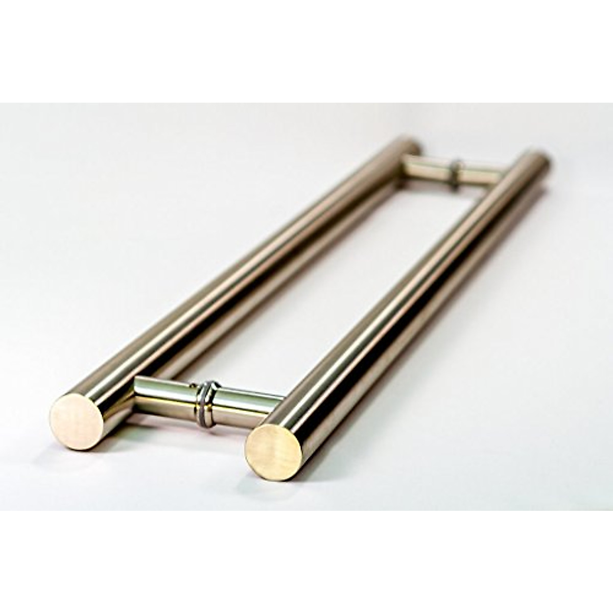 12 Inch Round Shape Bar Stainless Steel Modern Contemporary Entry Door Handle Bar Ladder Pull Shower Glass Sliding Barn Door Entrance Kitchen Interior Exterior Door Pull Push Brush Nickel Satin Finish