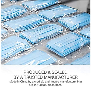 Unifandy Disposable Face Masks, Pack of 100 Face Mask Protective Dust Particle 3-Layer Design and Earloop, ideal For Home, Outdoor and Office