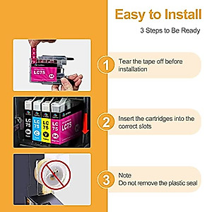 LeciRoba LC75 Ink Cartridges for Brother lc75 Ink Cartridge and LC79 XL LC71 Ink cartridges for MFC-J7510DW MFC-J6910DW MFC-J835DW MFC-J430W MFC-J6510DW MFC-J280W (8 Black,4 Cyan,4 Magenta,4 Yellow)