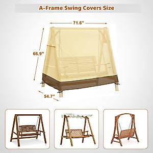 Patio Swing Cover,A-Frame Outdoor Swing Cover,Patio Swing Covers Waterproof for Outdoor Porch Swings,72x67x55 Inches Swing Cover for Outdoor Furniture