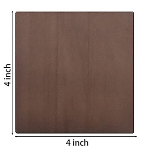 SIJDIEE 4 Inch Wood Drink Coasters, 12 Pack Square Bulk Wooden Coasters with Non-Slip Silicon Dot Stickers for Bar Kitchen Home Dinner Table Decor