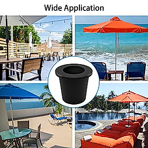 GHAMYEE Patio Table Umbrella Hole Ring Patio Umbrella Cone Wedge Plug Umbrella Stabilizer Sleeve for 2 to 2.5 Inch Patio Table Hole and 1.5 Inch Umbrella Pole Adapter (Black)