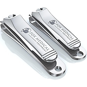 Fox Medical Equipment Professional Nail Clippers - Toenail Clipper for Thick Toenails - Stainless Steel Fingernail Clipper Toe Nail Clipper Set for Men Women Seniors - Best Travel Finger Nail Clip