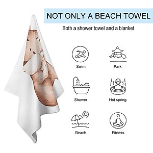 ZHIMI Beach Towels Oversized Cute Hamster Sunflower Seed Hand Bath Towel Pool Towels Microfiber Absorbent Sand Free Quick Dry Towels for Bathroom Gym Camping Women Men 31x51Inch
