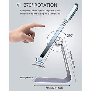 CreaDream Adjustable Cell Phone Stand, Marble Phone Stand, Cradle, Dock, Holder, Aluminum Desktop Stand Compatible with Phone 13 12 11 Pro Max Mini, Accessories Desk, All Mobile Phones - Nebula