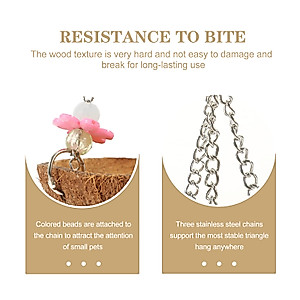 POPETPOP Natural Coconut Shell Bird Nest - Bird Hanging Rocking Nest Parrot Nest Box Coconut Bird Cage Cabin Outdoor Toys for Budgie Cockatiel Lovebird