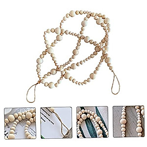 SEWACC 4 Pcs Children's Room Pendant Kids Household Decor Farmhouse Beads Nativity Decor Wall Vase Door Wood Crafts for Kids Creative Wood Beads Pendant Christmas Tree Tray Natural Twine