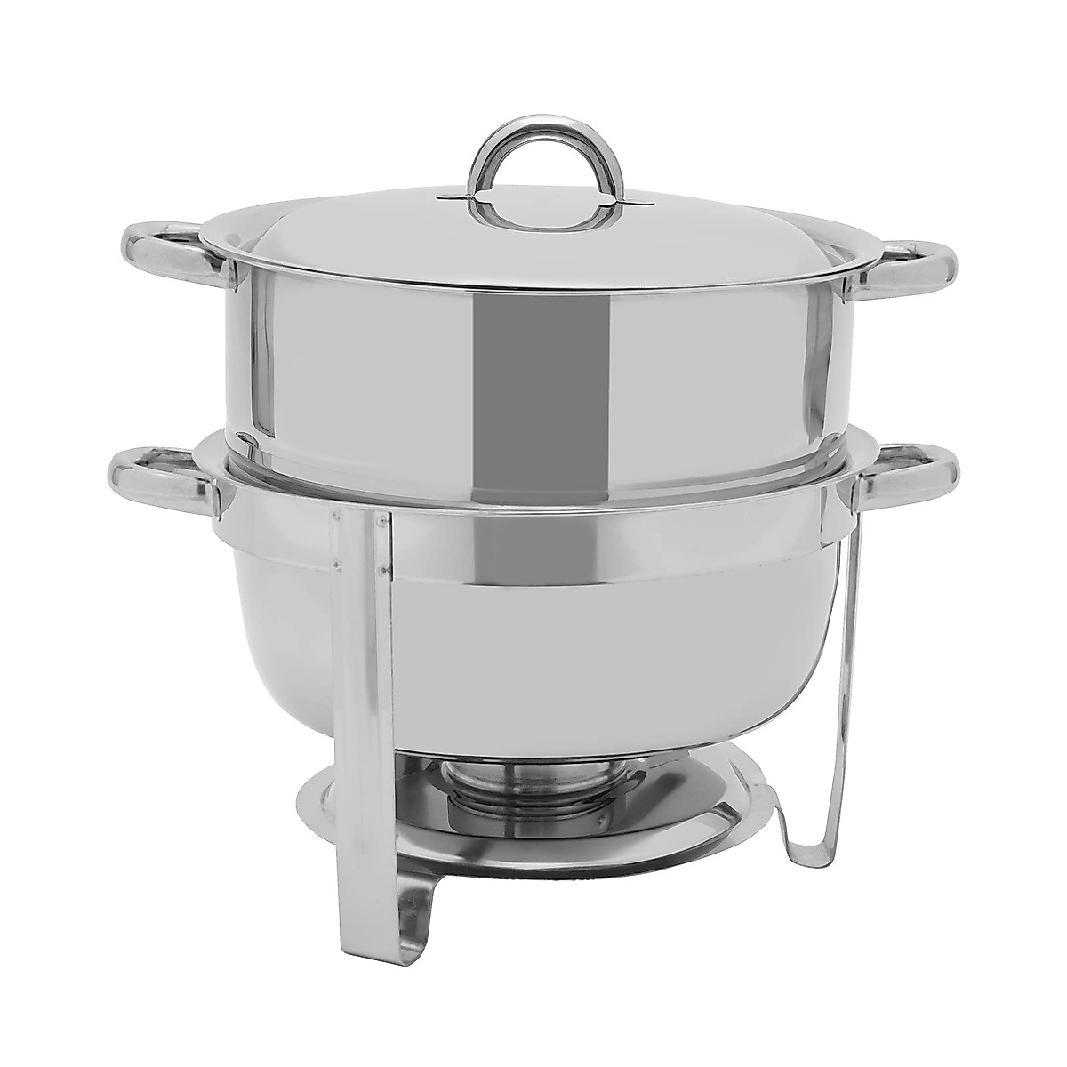 14 Qt. Soup Chafer, Soup Warmer Catering Supplies Food Warmer, 201 Stainless Steel Chafing Dish Buffet Set with Fuel Holder, Round Food Warming Tray for Event Party Holiday Dinners (Silver)