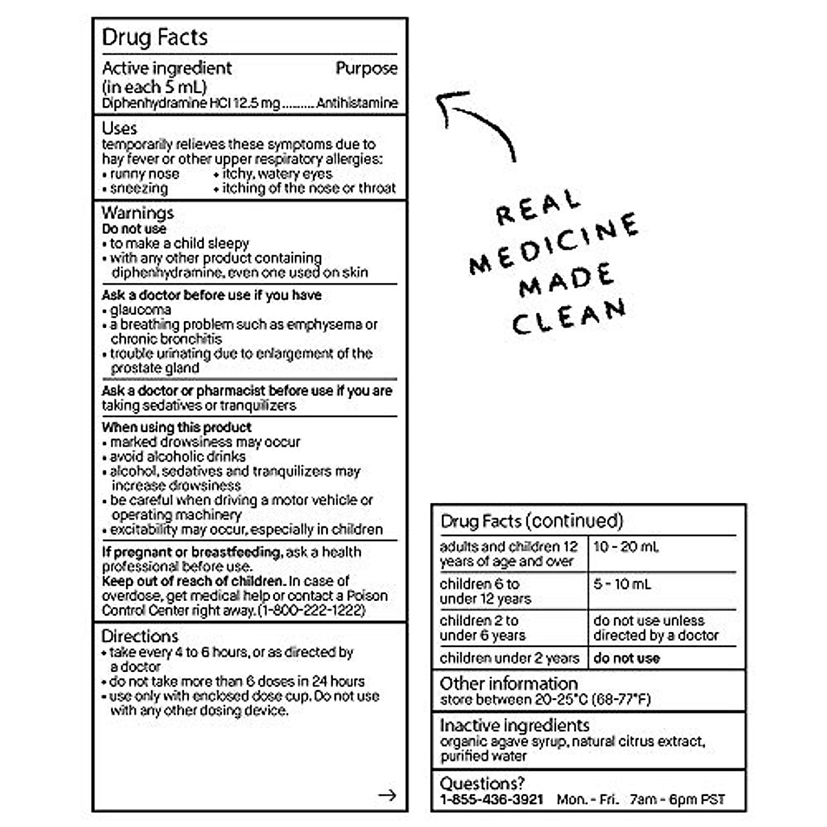 Genexa Kids' Liquid Allergy Medication - 4oz - Effective Antihistamine Medication for Children - Organic Agave Flavor - Certified Vegan, Gluten-Free & Non-GMO