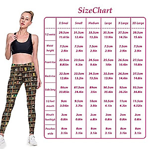Cubirmin Library Bookshelf Bookcase Leggings for Women High Waisted Yoga Pants for Women Girl Butt Lifting Workout Leggings with for Running, Cycling, Dancing, Fitness, S