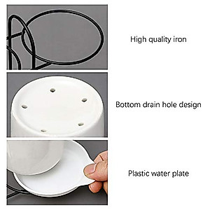 Kelendle Ceramic Caddy Cutlery Holder with Metal Base Utensil Organizer Flatware Organizer for Kitchen Countertop Table Cabinet Pantry, Mask