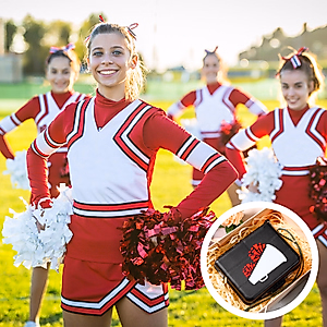 Vercraft 6 Pcs Cheerleader Bobby Pins Storage Box Cheer Team Gifts Bulk Hair Pins Storage Case Hair Accessories Organizer Cheer Dance Stuff for Women Girls Dance Cheerleading Travel(Red Pom Poms)