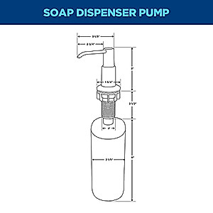 PlumBoss E1000 Built in Soap Dispenser for Kitchen Sink - Multipurpose Stainless Steel Pump with 500mL Bottle for Dish Soap, Hand Lotion, and Hand Sanitizer - Refill from The Top - Brushed Nickel
