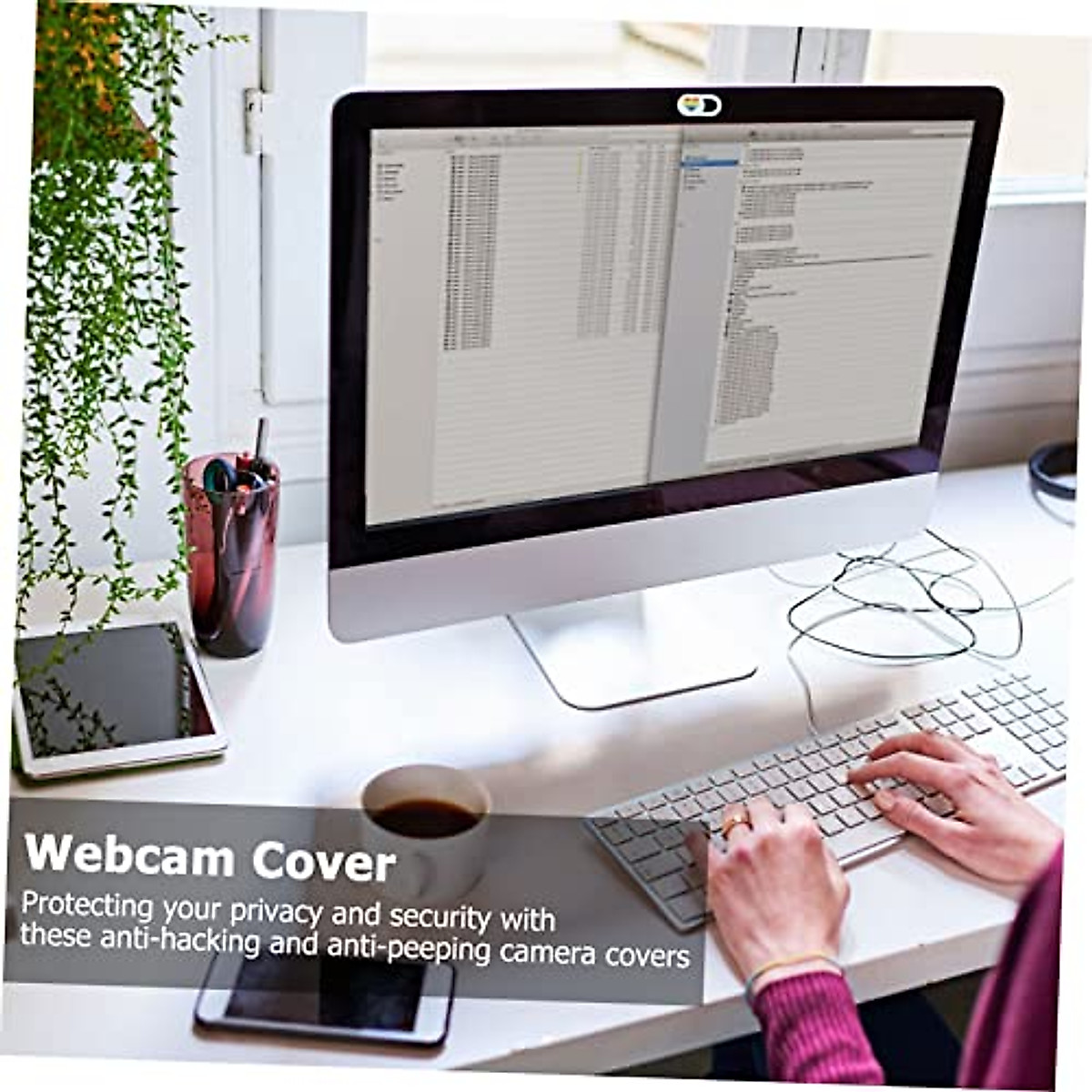 SOLUSTRE Laptops 3pcs Protecting Laptop Web Anti Smartphone Blocker Shaped for Compatible and Computer Protector Visual Cartoon Privacy Your Slide Tablet Colorful Anti-Peeping Heart Laptop Computer