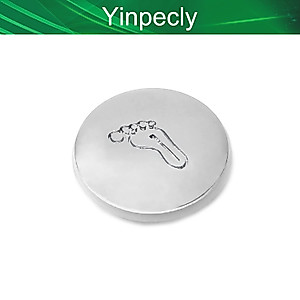 Yinpecly Metal Basin Sink Drain Stopper Zinc Alloy with Rubber 1.65 Diameter Silver Pop Up Push Button Drain Plug Anti-Clogging for Bathtub and Bathroom Kitchen Sink 1pcs
