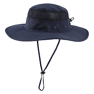 Home Prefer Mens Sun Hat Wide Brim Bucket Hat UPF 50+ Sun Protection Hat for Outdoor Fishing Hunting Camping Beach Safari Hat Navy Blue