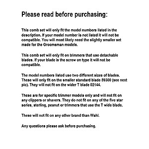 Trimmer Replacement Blade Guard Beard Stubble Guide Comb Set 1/16 1/8 3/16 for Wahl All in One Lithium Ion 59300 (Fits Only One Blade Size for Specific Models)