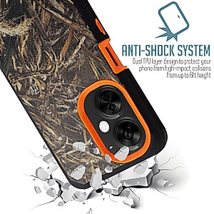 Customerifrst Shockproof Phone Case Compatible OnePlus Nord N30 5G with Belt Clip Holster Phone Case, Heavy Duty Rugged Full-Body Cover with Kickstand Built in Screen Protector (Camo)