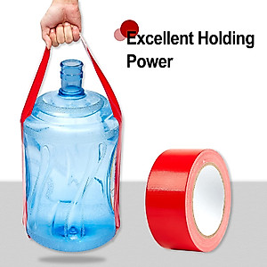 Clickslock 5 Pack Heavy Duty Duct Tape, 1.88 inch x 25 Yards Red Duct Tape, Flexible, No Residue and Waterproof, All-Weather and Tear by Hand