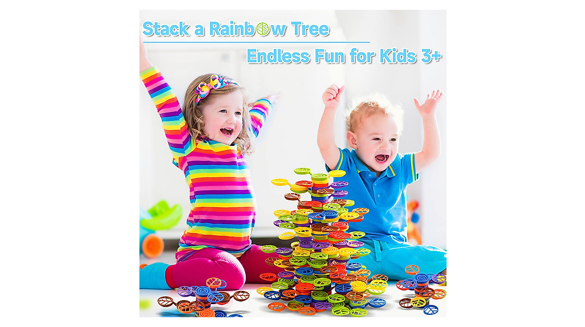 Stack-a-Rainbow-Tree Stacking Blocks for Kids Ages 3-8