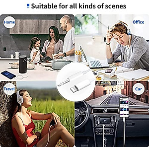 (Apple MFi Certified) iPhone Aux Cord for Car Audio,Lightning to 3.5mm Audio Cable Compatible with iPhone 13/12/11/XR/XS/X/8/7/6 Plus/SE 2,iPad for Car Home Stereo,Speaker,Headphone,Support All iOS