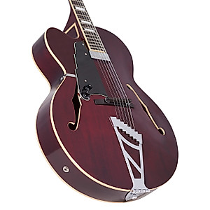 D'Angelico Premier EXL-1 Hollow-Body Lefty Electric Guitar w/ Stairstep Tailpiece - Trans Wine