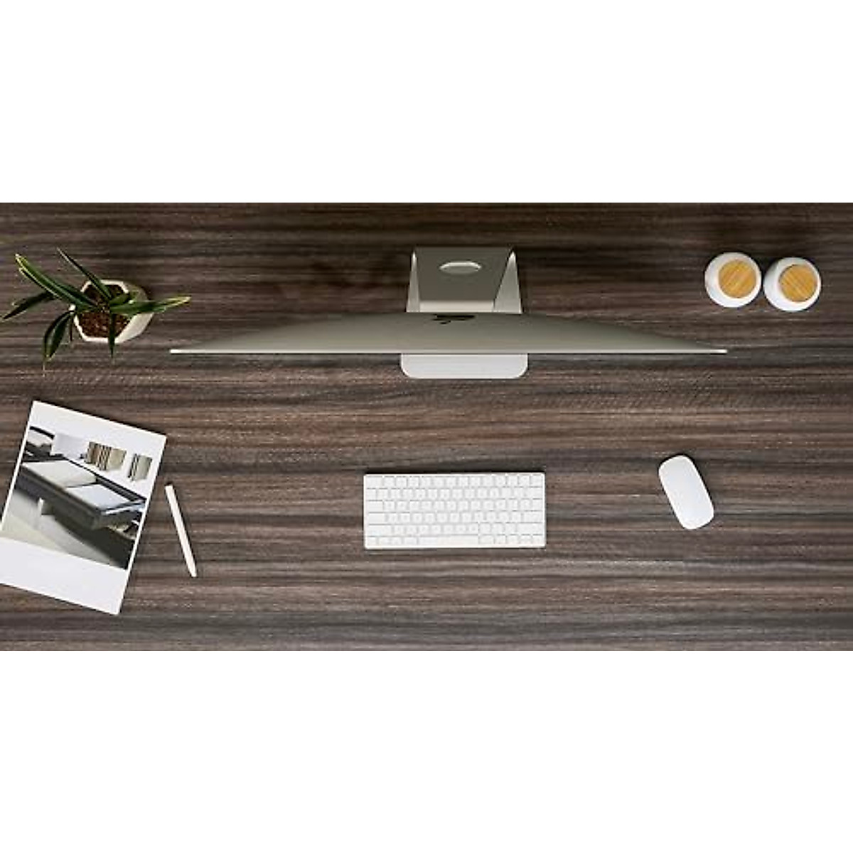 Kaboon Universal Tabletop 45.67"x23.62", Solid One-Piece Melamine Table Top, Double Desk L-Desk DIY, Home and Office,Eucalyptus/Dark Walnut